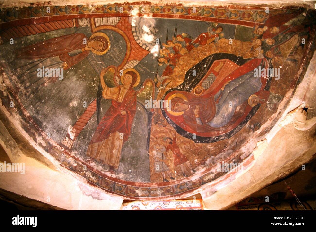 8th century Fresco in the Syrian Monastery, Deir el-Surian, Wadi Naturn ...