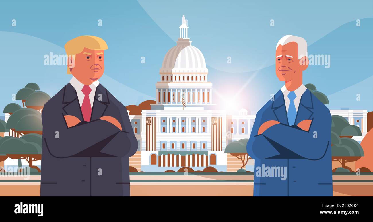 unhappy man american republican and happy newly elected democratic ...