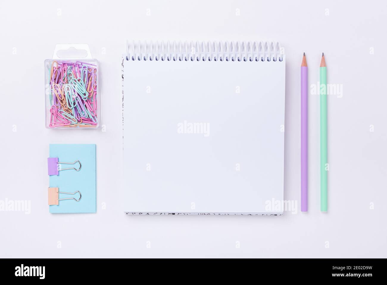 School supplies in pastel color Back to school concept Flat lay Top ...