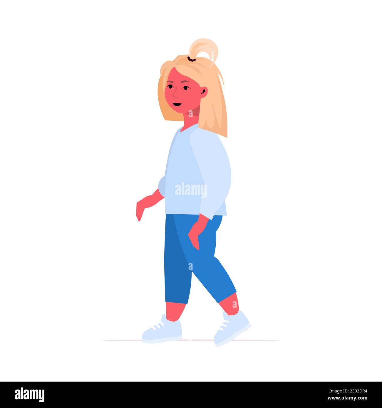 beautiful little girl cute child standing pose female cartoon character ...