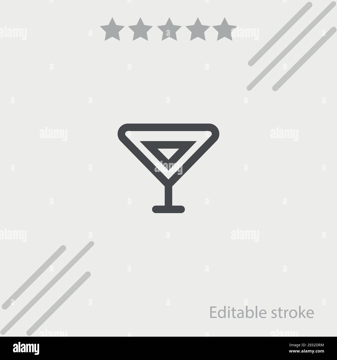 triangular drink glass outline vector icon modern simple vector ...