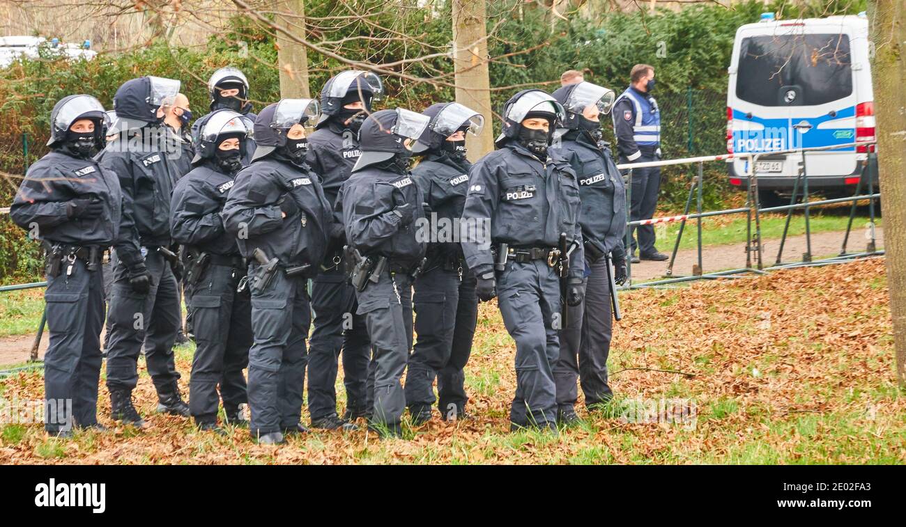 Braunschweig, Germany, December 05., 2020: Black-uniformed German ...