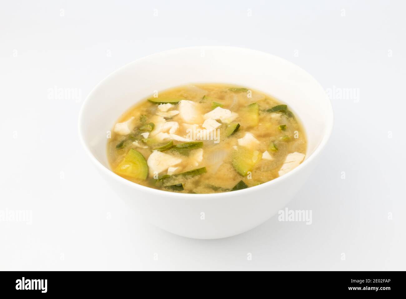 Miso stew on white background Stock Photo - Alamy