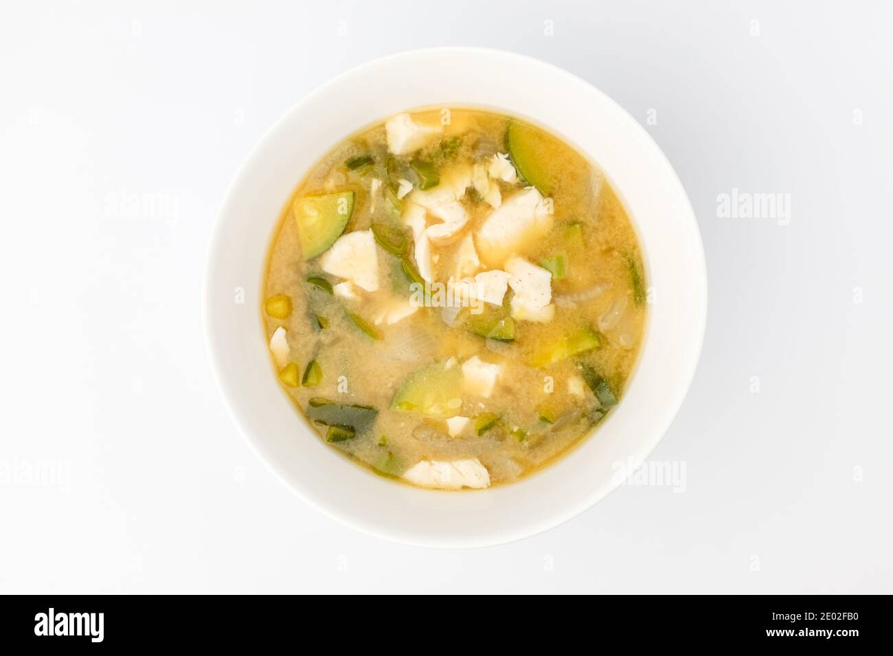 Miso stew on white background Stock Photo - Alamy