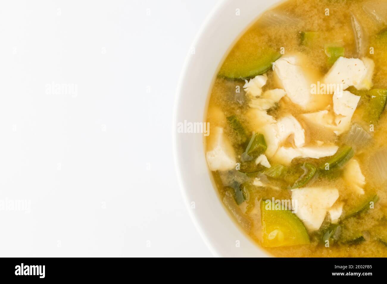 Miso stew on white background Stock Photo - Alamy