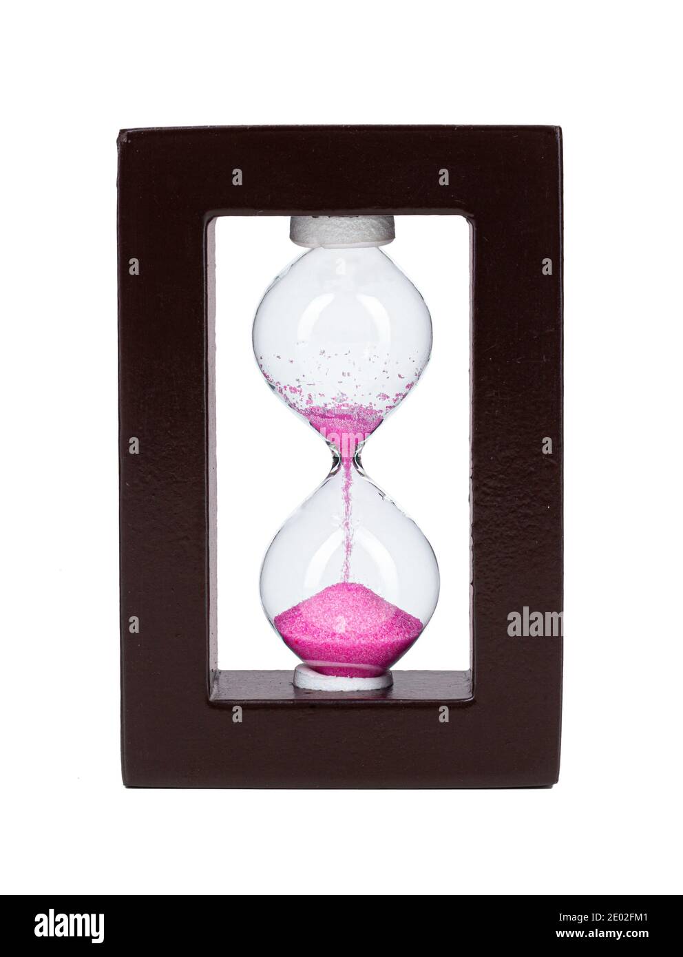 Hourglass with pink sand isolated on white background Stock Photo - Alamy