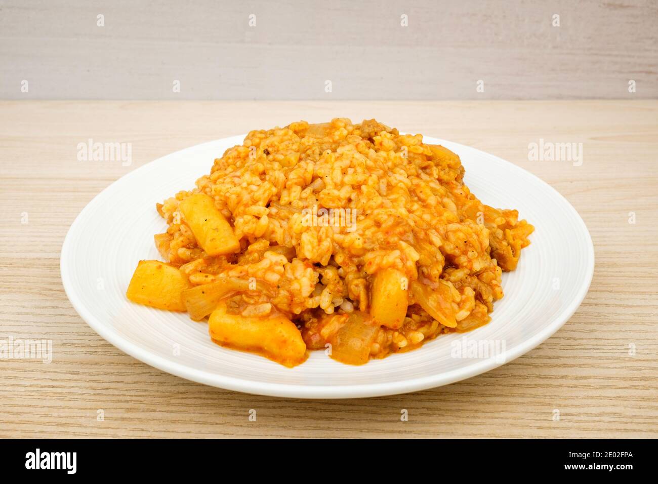 Curry rice on white background Stock Photo - Alamy