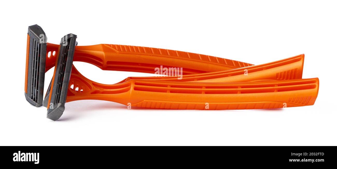 Disposable shaving razors isolated on white background Stock Photo - Alamy