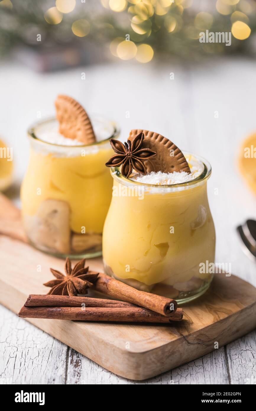Natilla Colombian or Spain cuisine - Christmas tradition Stock Photo ...