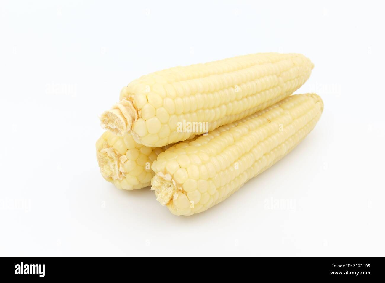 Boiled corn on white background Stock Photo - Alamy