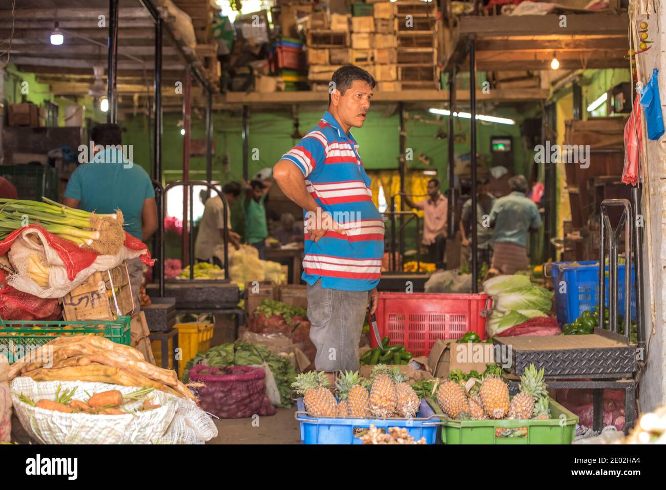 Sri Lanka, Colombo 09.03.2020. A Traditional street market in Colombo ...
