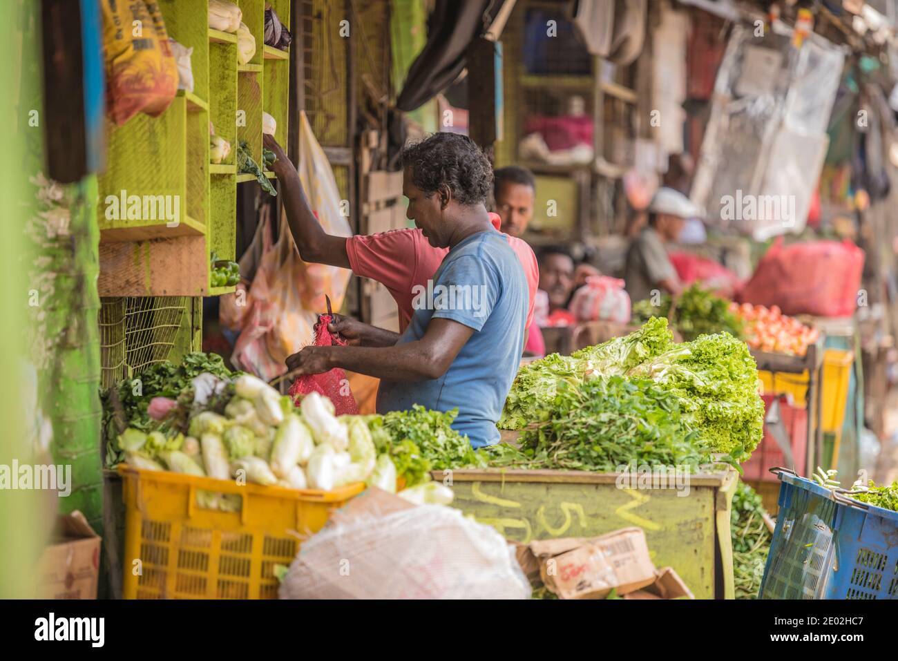 Sri Lanka, Colombo 09.03.2020. A Traditional street market in Colombo ...