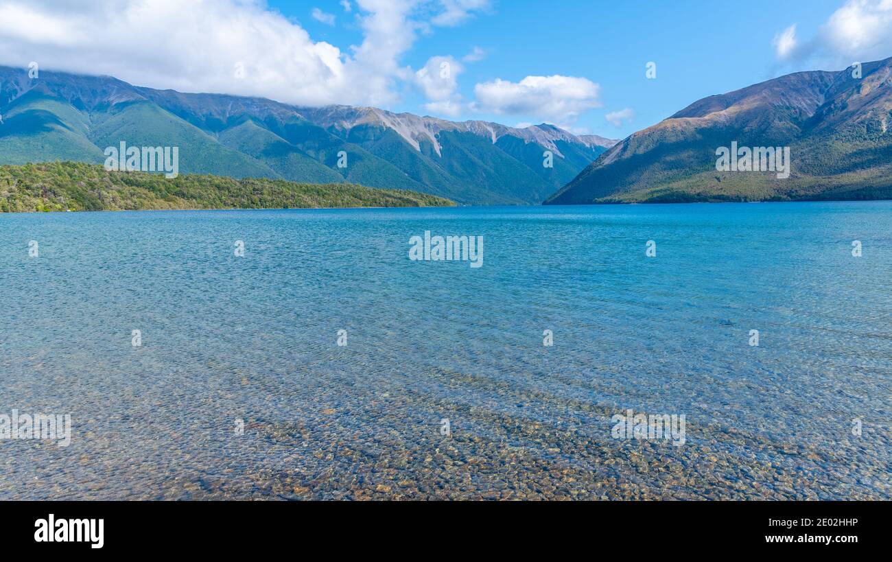 View of lake Rotoiti in New Zealand Stock Photo - Alamy