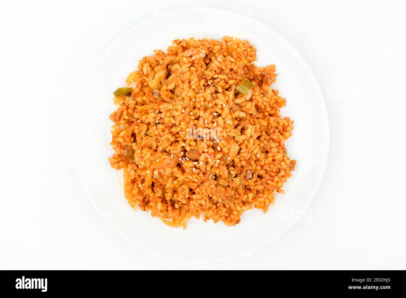 Kimchi fried rice on white background Stock Photo - Alamy