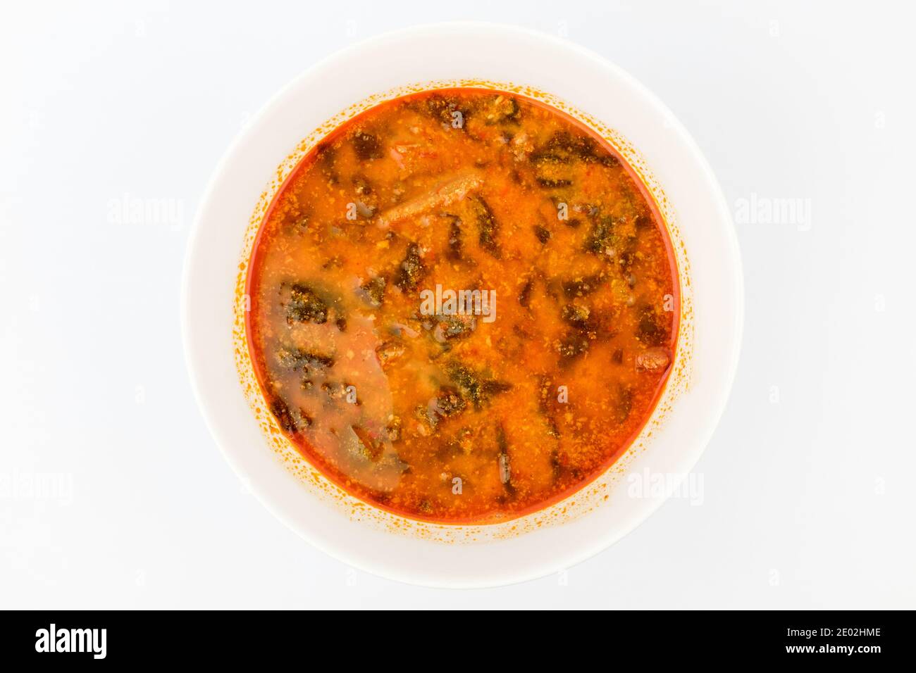 Eel soup on white background Stock Photo - Alamy