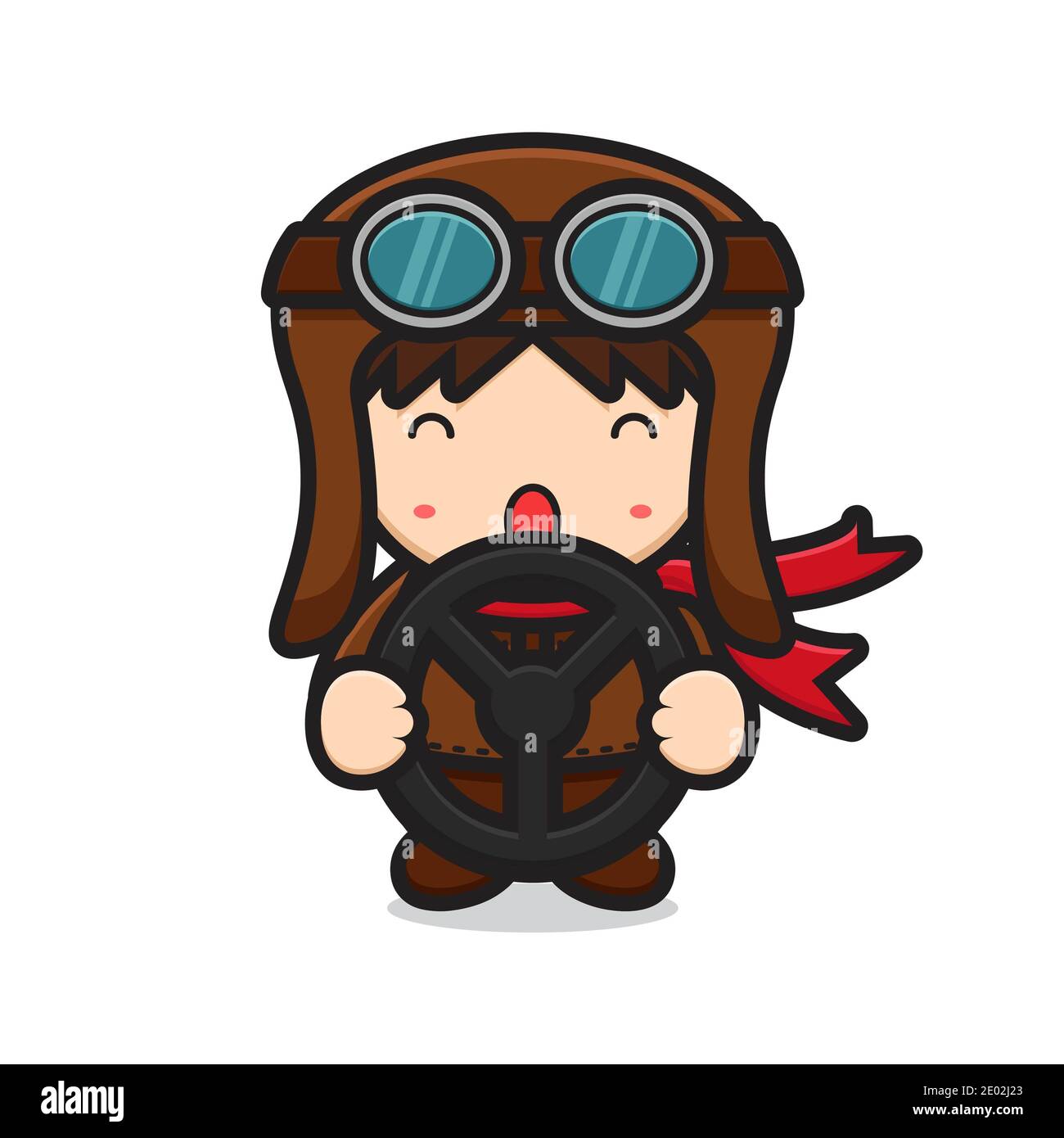 Cute pilot boy cartoon Cut Out Stock Images & Pictures - Alamy