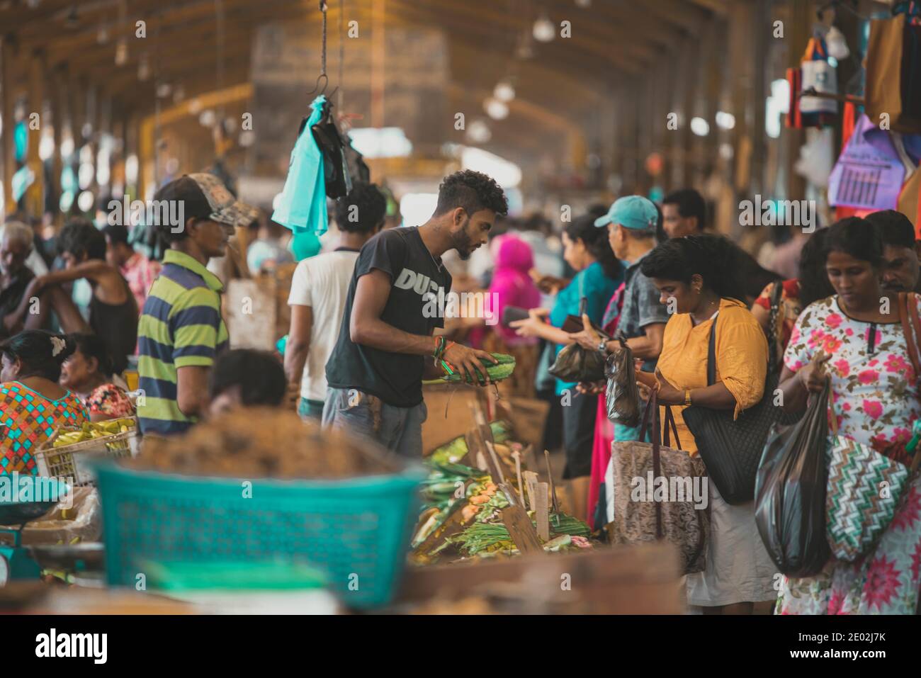Sri Lanka, Colombo 09.03.2020. A Traditional street market in Colombo ...