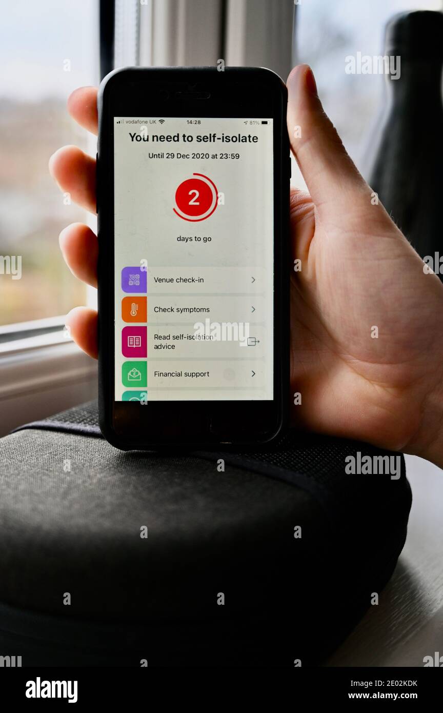 NHS Self Isolate Track and Trace App Stock Photo - Alamy
