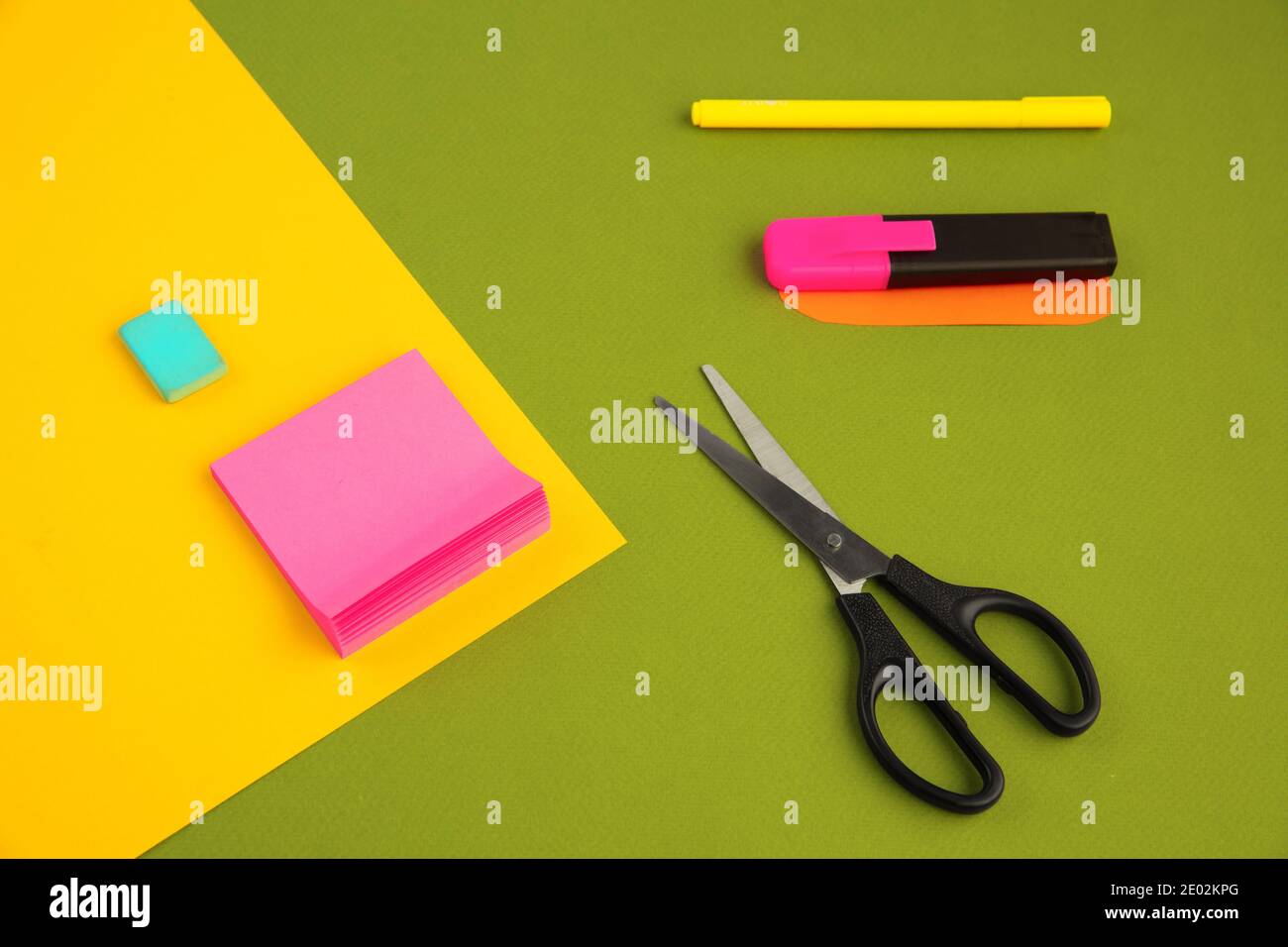 Stationery in bright pop colors with visual illusion effect, modern art ...