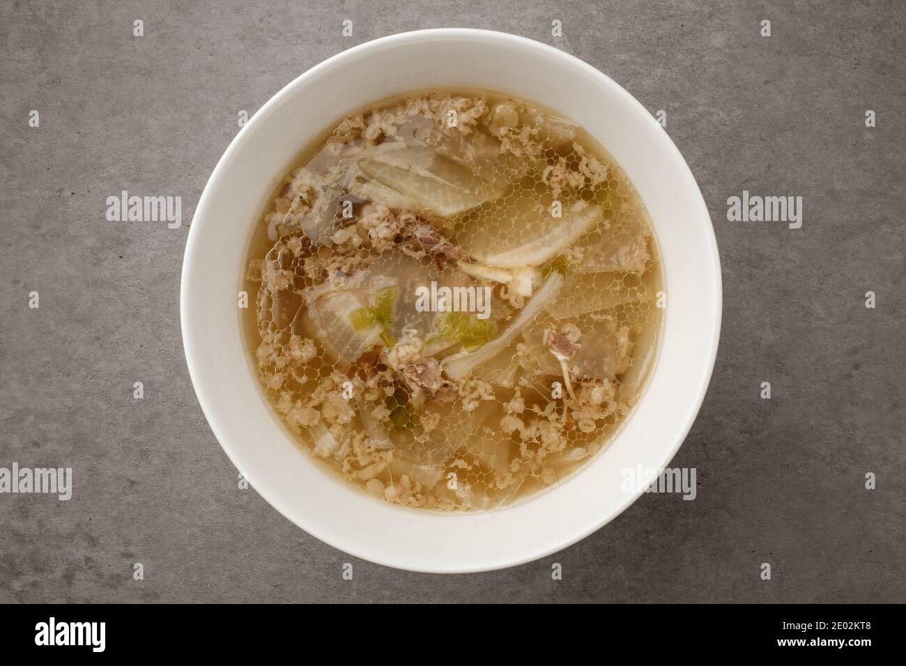 Beef radish soup on white background Stock Photo - Alamy
