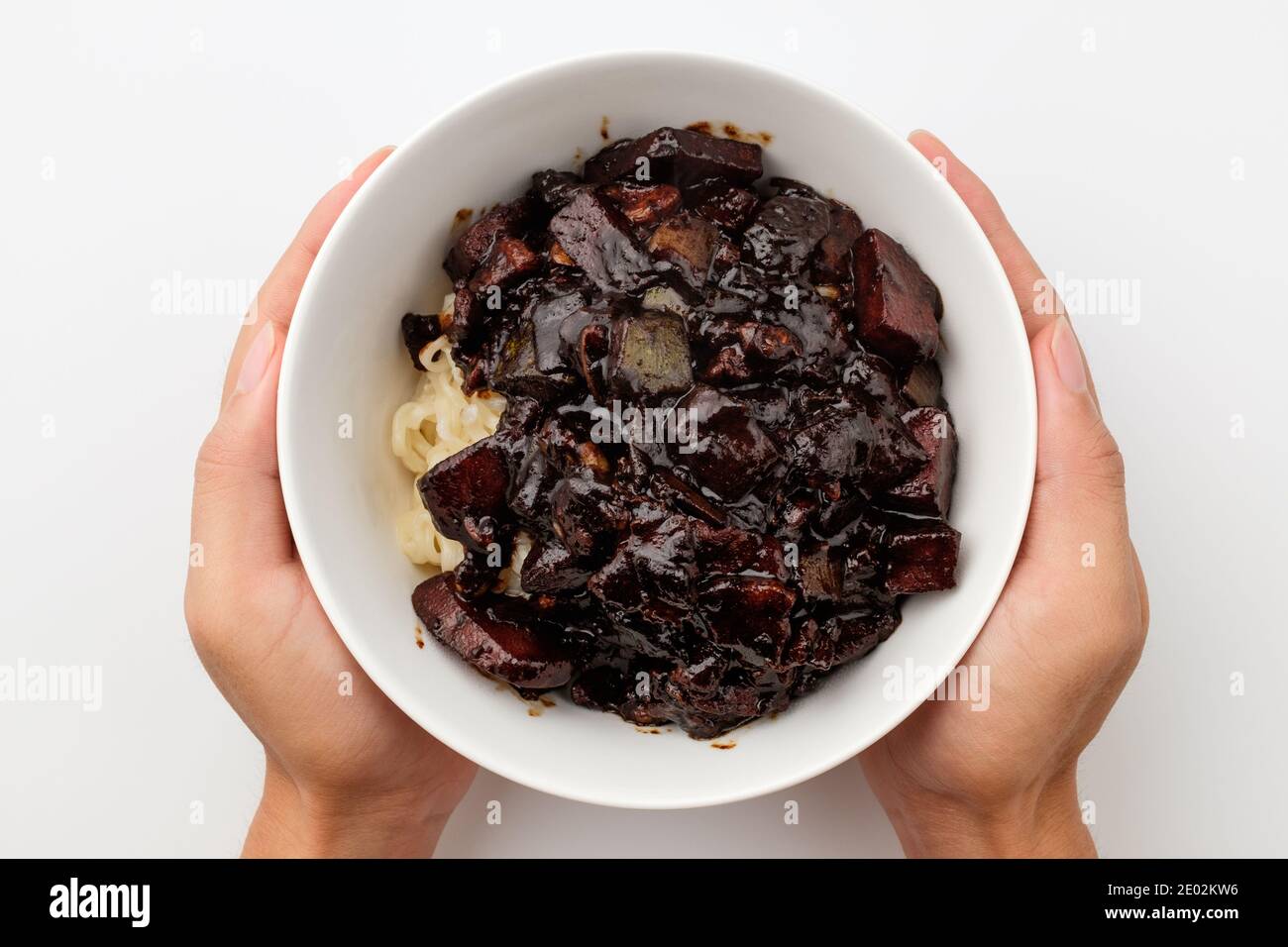 Jajang sauce ramen on white background Stock Photo - Alamy