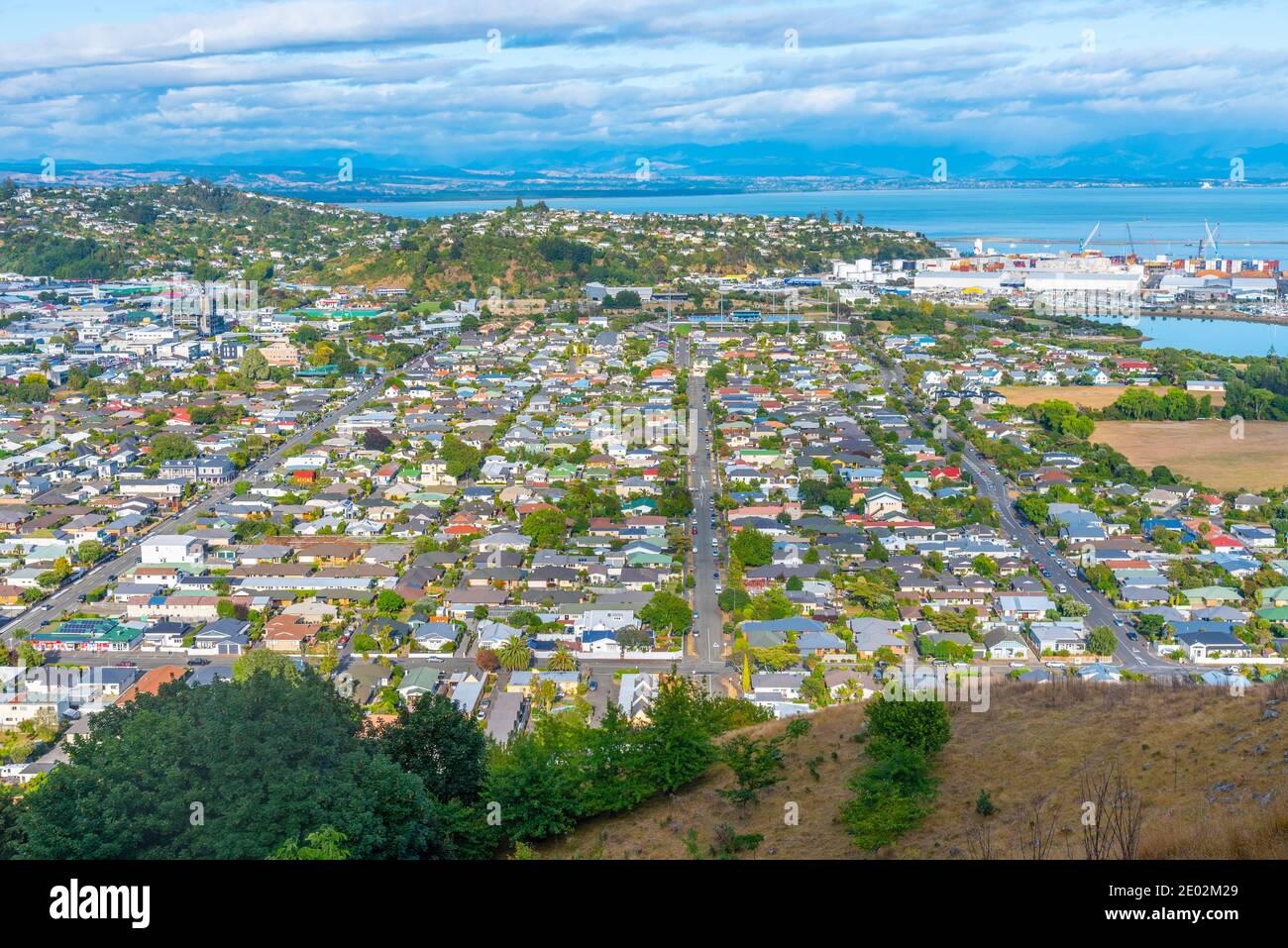 Aerial view of downtown Nelson in New Zealand Stock Photo - Alamy