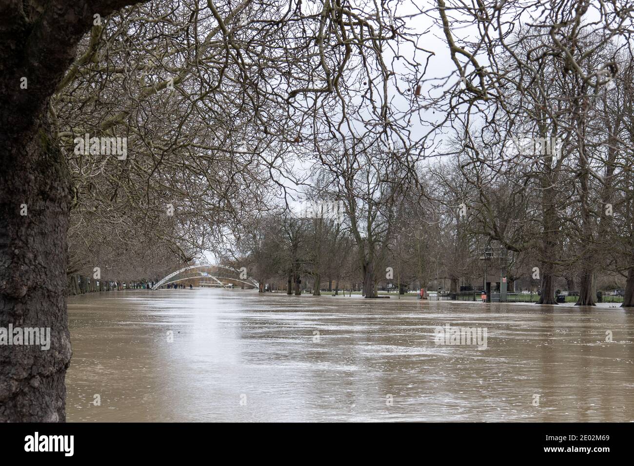 The River Great Ouse flooded at Bedford Embankment, Bedford ...