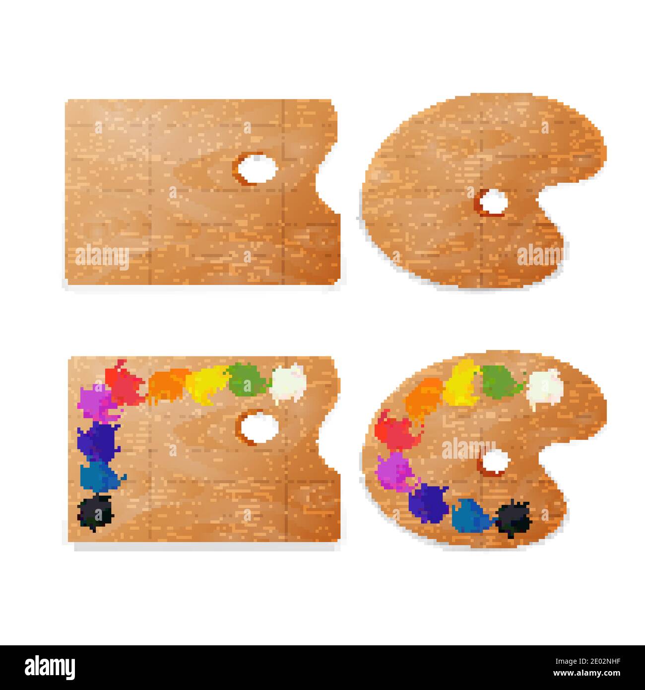 Two classic wooden artist palettes isolated on white Stock Vector Image ...
