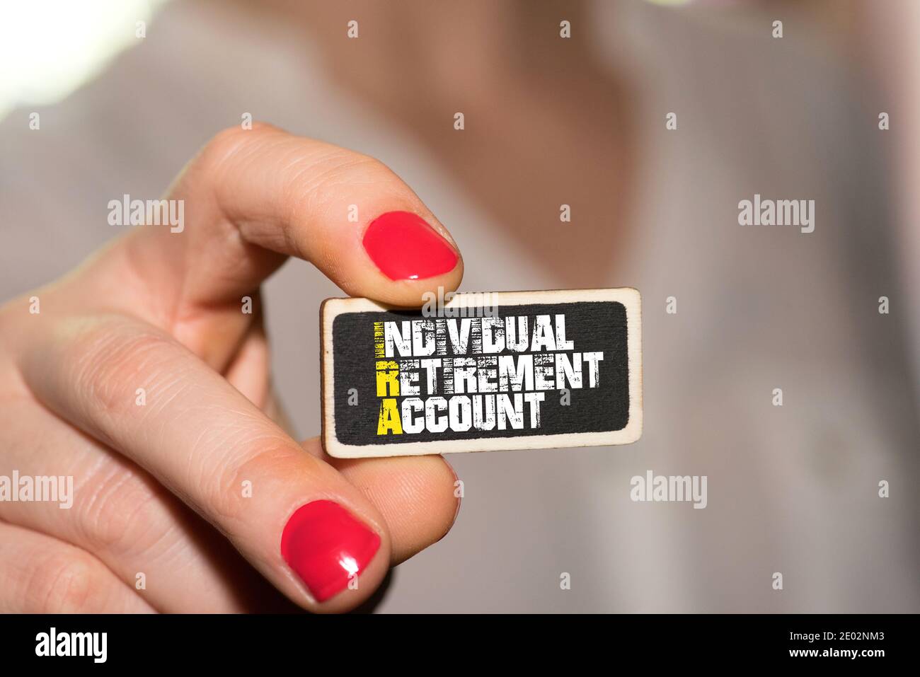 A woman and Individual Retirement Account IRA Stock Photo - Alamy
