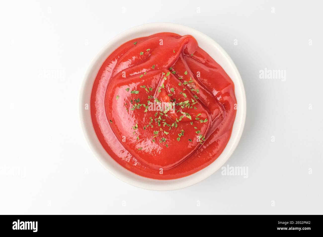 Tomato ketchup on white background Stock Photo - Alamy