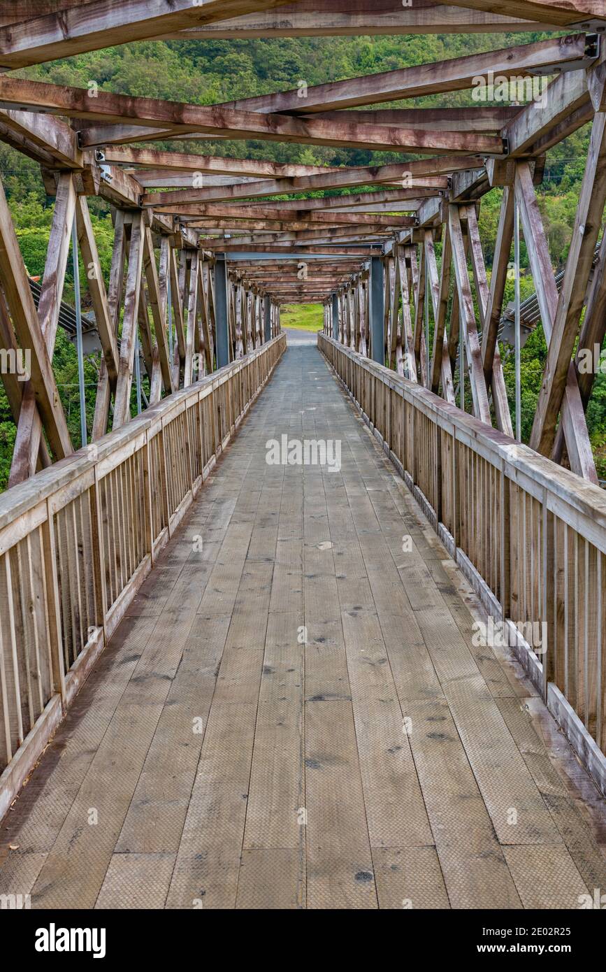Bridge leading to Brunner Mine Historic Area in New zealand Stock Photo ...