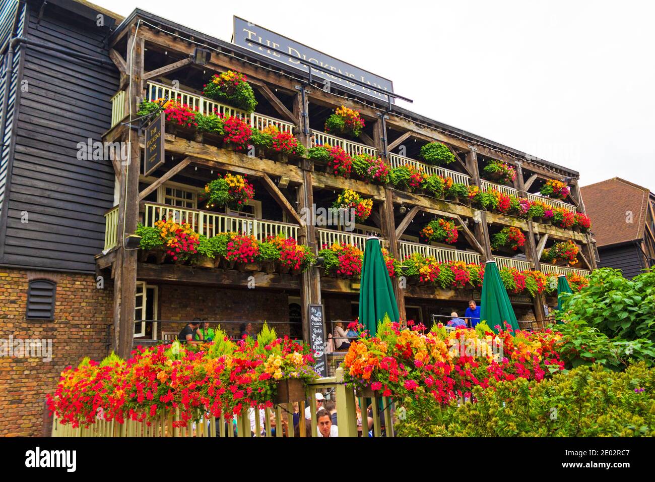 The Dickens Inn-flower bedecked dockside pub on St Katharine`s Way ...