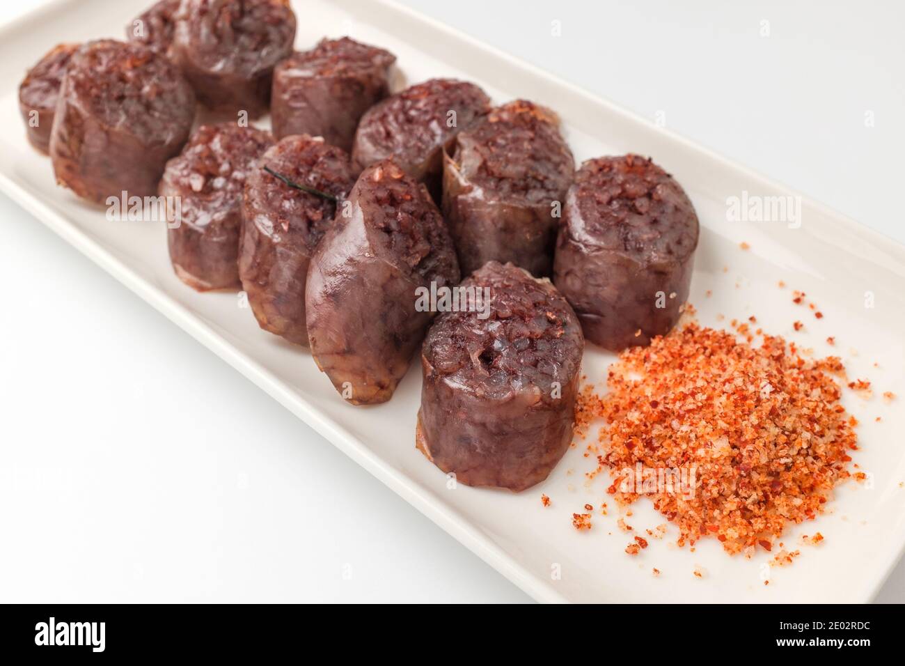 Pork intestines food on white background Stock Photo - Alamy