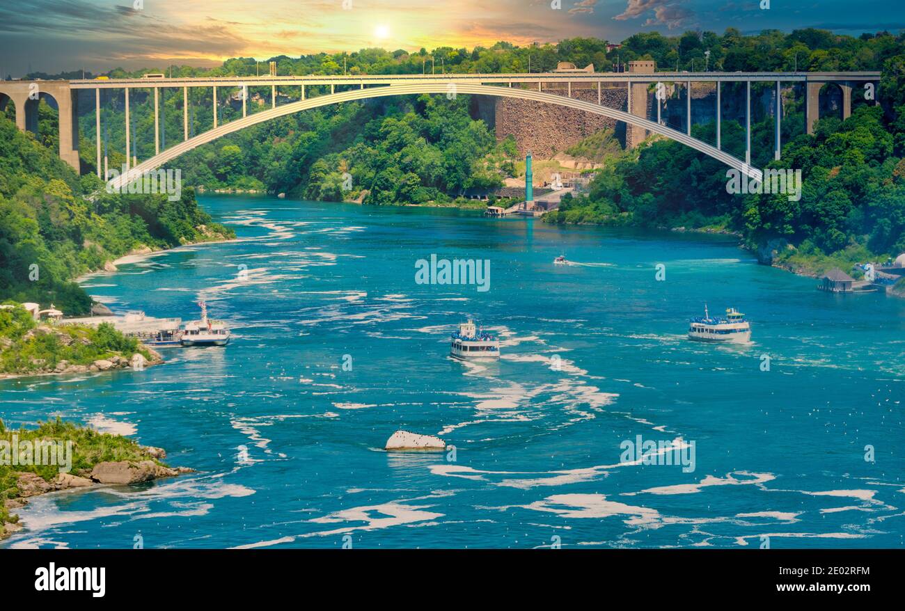 Rainbow Bridge over the Niagara River, Ontario, Canada Stock Photo - Alamy