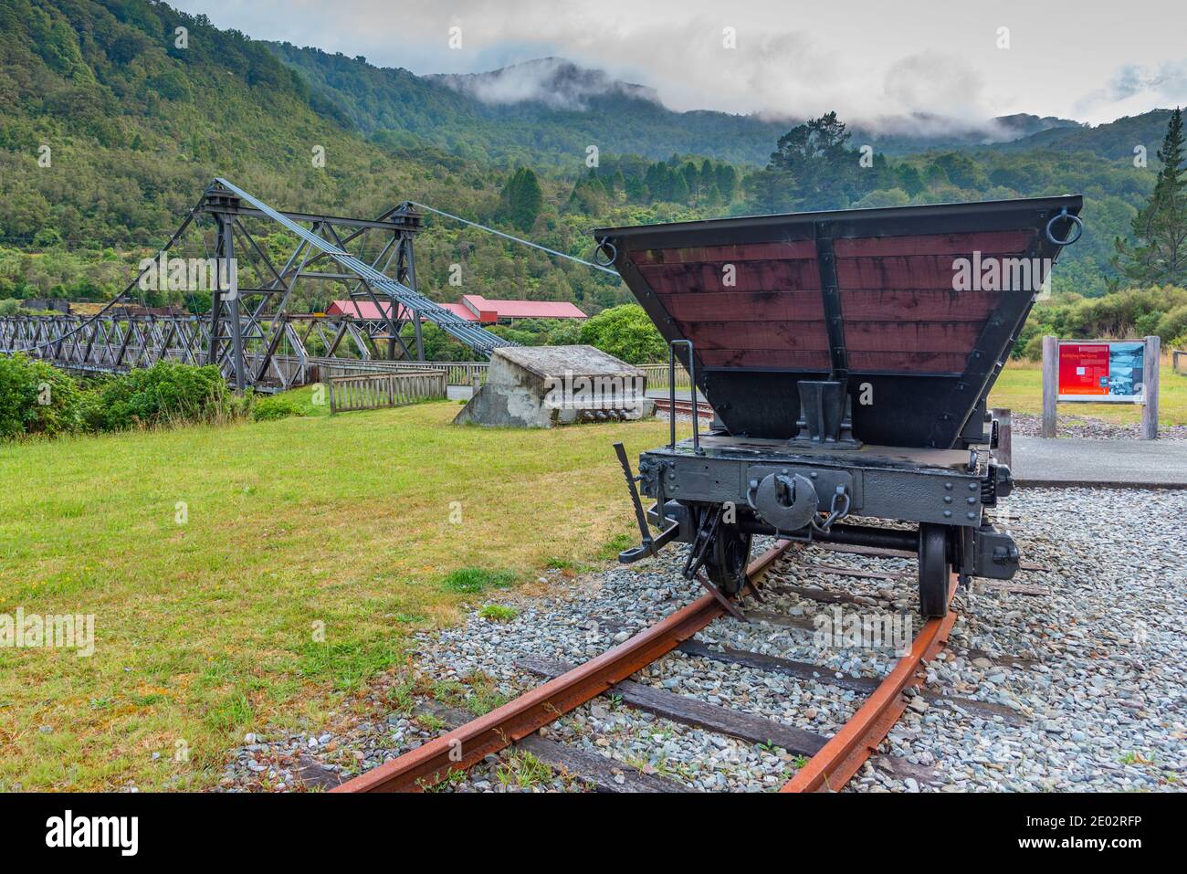 Bridge leading to Brunner Mine Historic Area in New zealand Stock Photo ...