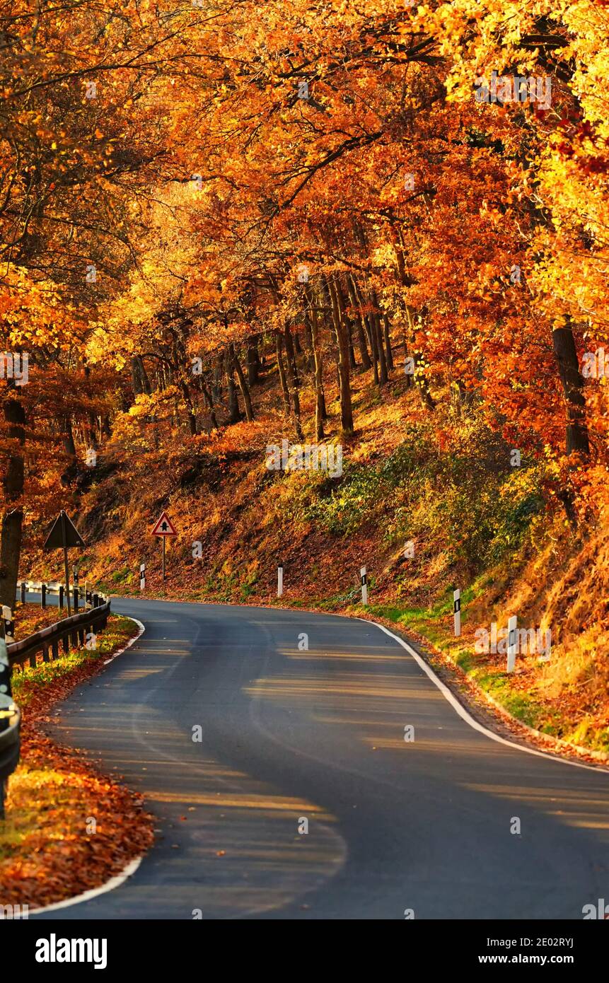 Winding country road curve hi-res stock photography and images - Alamy