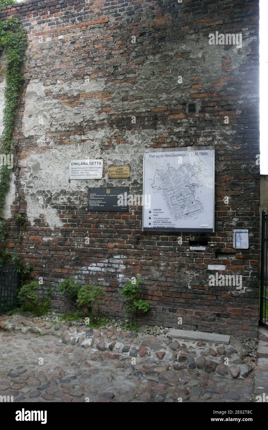 Poland, Warsaw, Ghettos wall. Sienna Street Stock Photo - Alamy