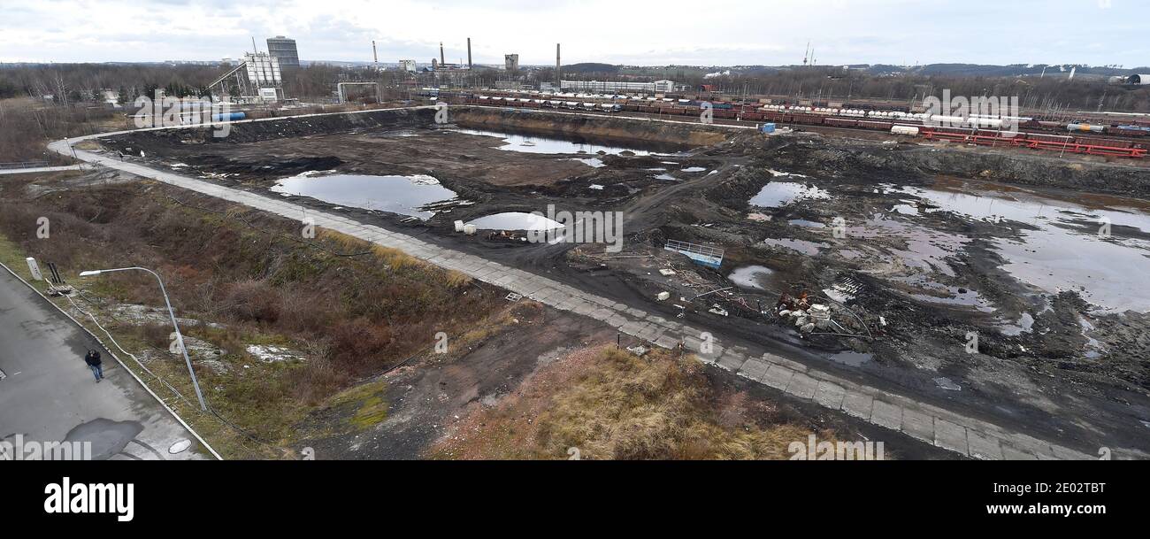 Ostrava, Czech Republic. 28th Dec, 2020. Oil lagoons at the former ...