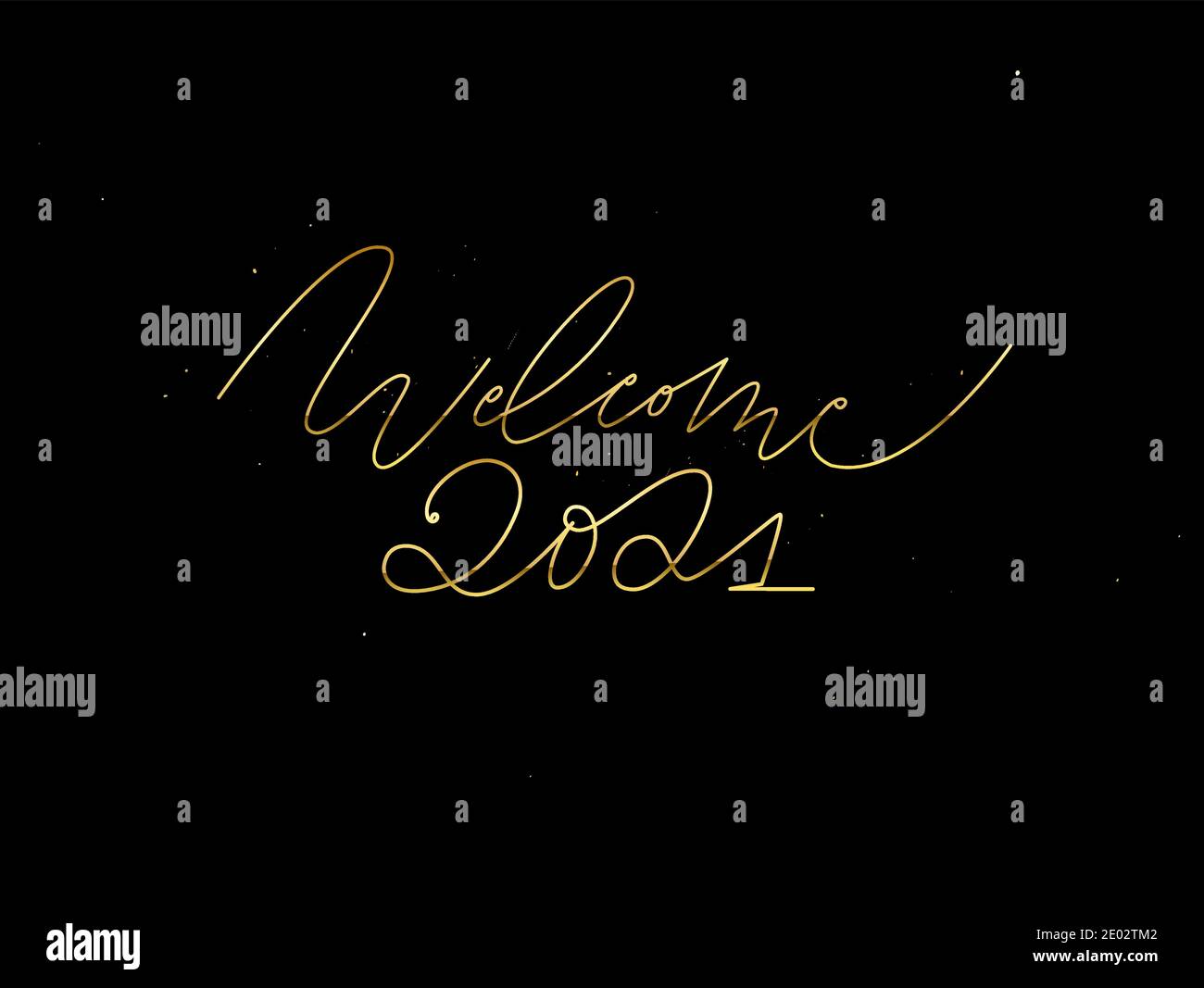 Welcome New Year 2021 modern calligraphy design Stock Vector Image ...