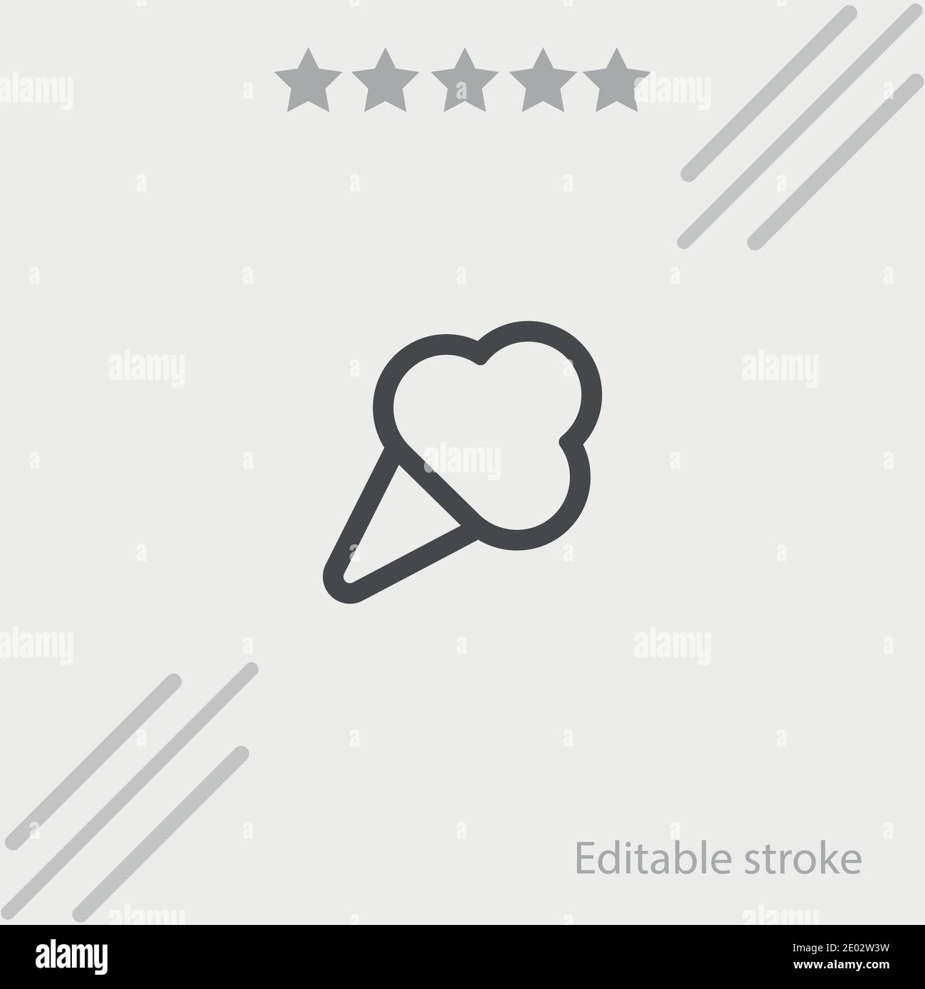ice cream cone outline vector icon modern simple vector illustration ...