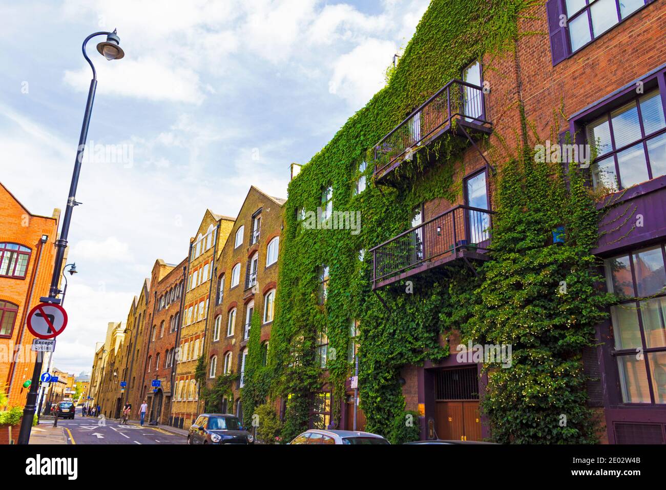 Pretty houses on Wapping Wall. Wapping Wall is a street located in the ...