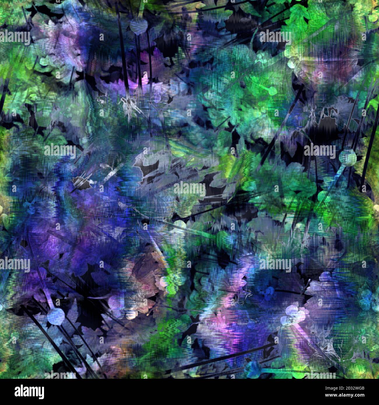 Seamless abstract color blobs with floral overlay Stock Photo - Alamy