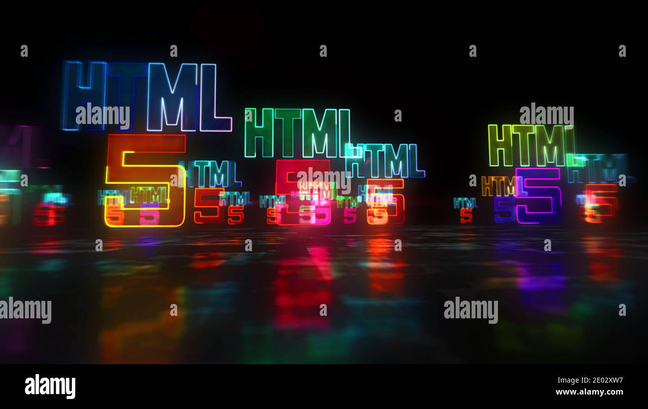 Html5 Symbol Development Code Computer Language And Programming Technology Futuristic