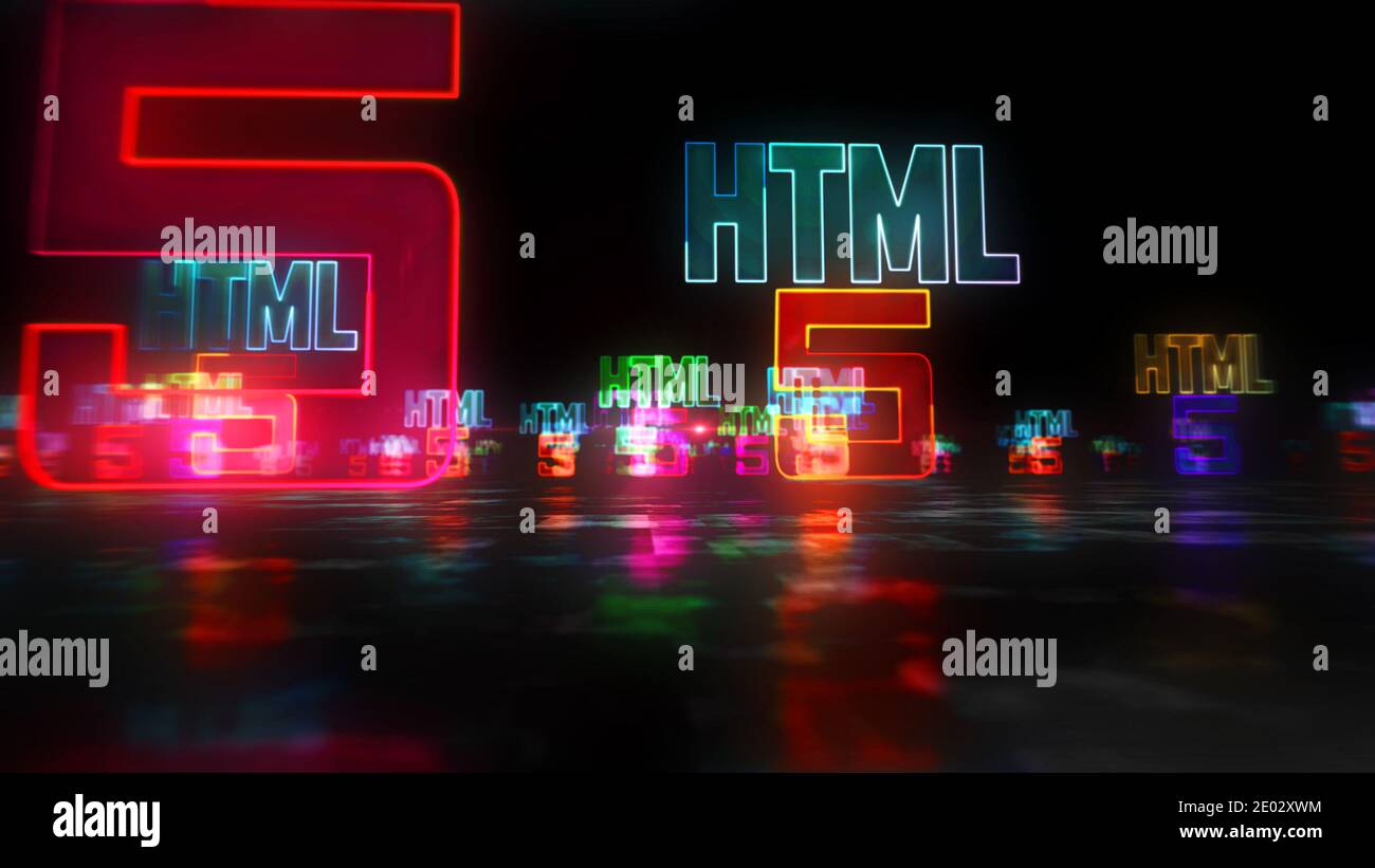 Html5 Symbol Development Code Computer Language And Programming Technology Futuristic