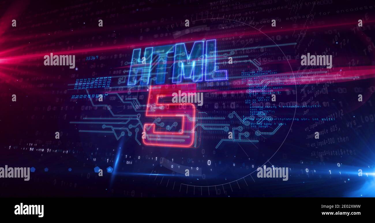 Html5 Symbol Development Code Computer Language And Programming Technology Futuristic