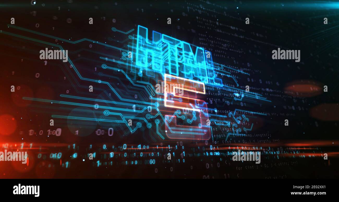 Html5 Symbol Development Code Computer Language And Programming Technology Futuristic