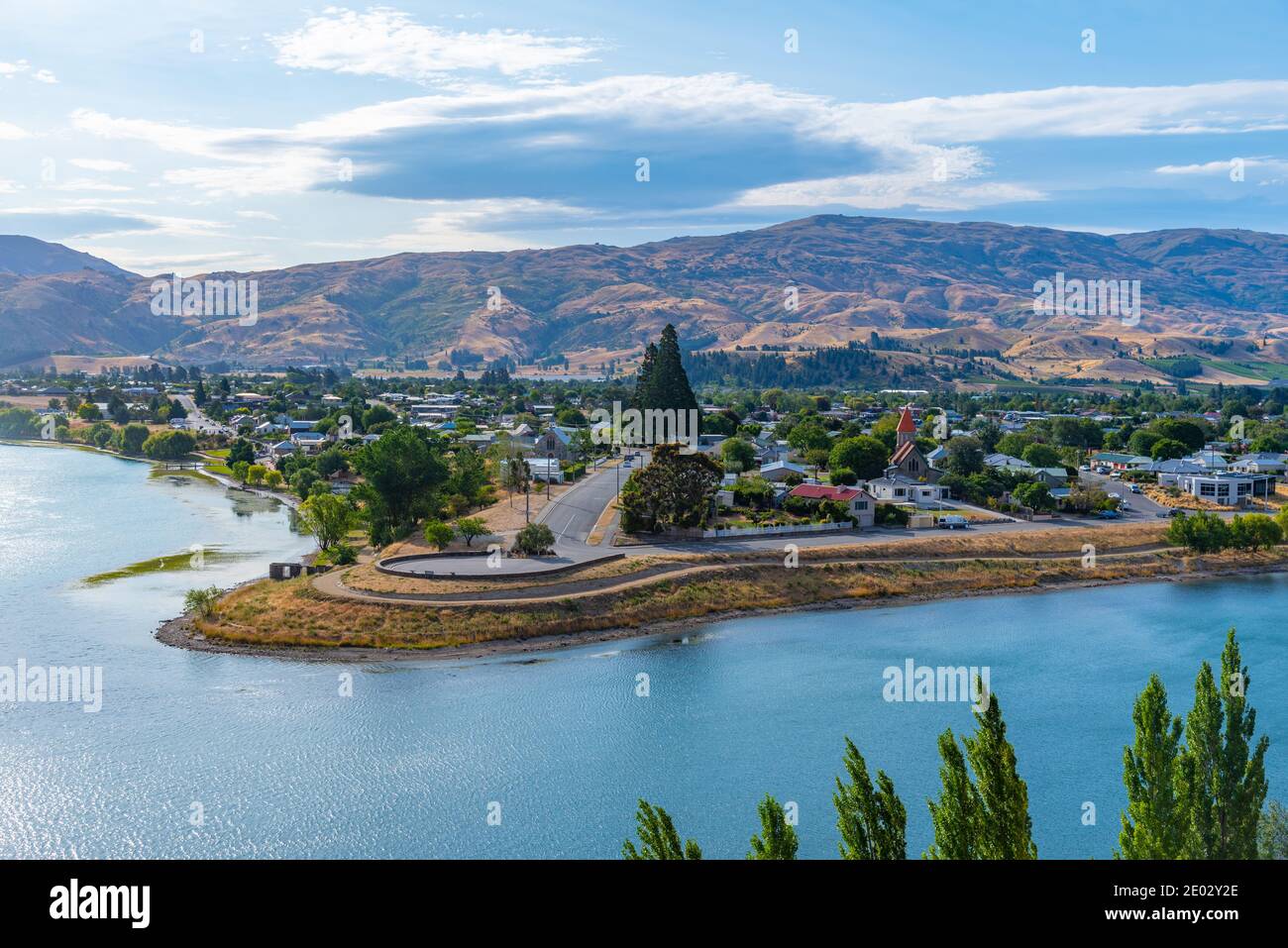 Aerial view of Cromwell in New Zealand Stock Photo - Alamy