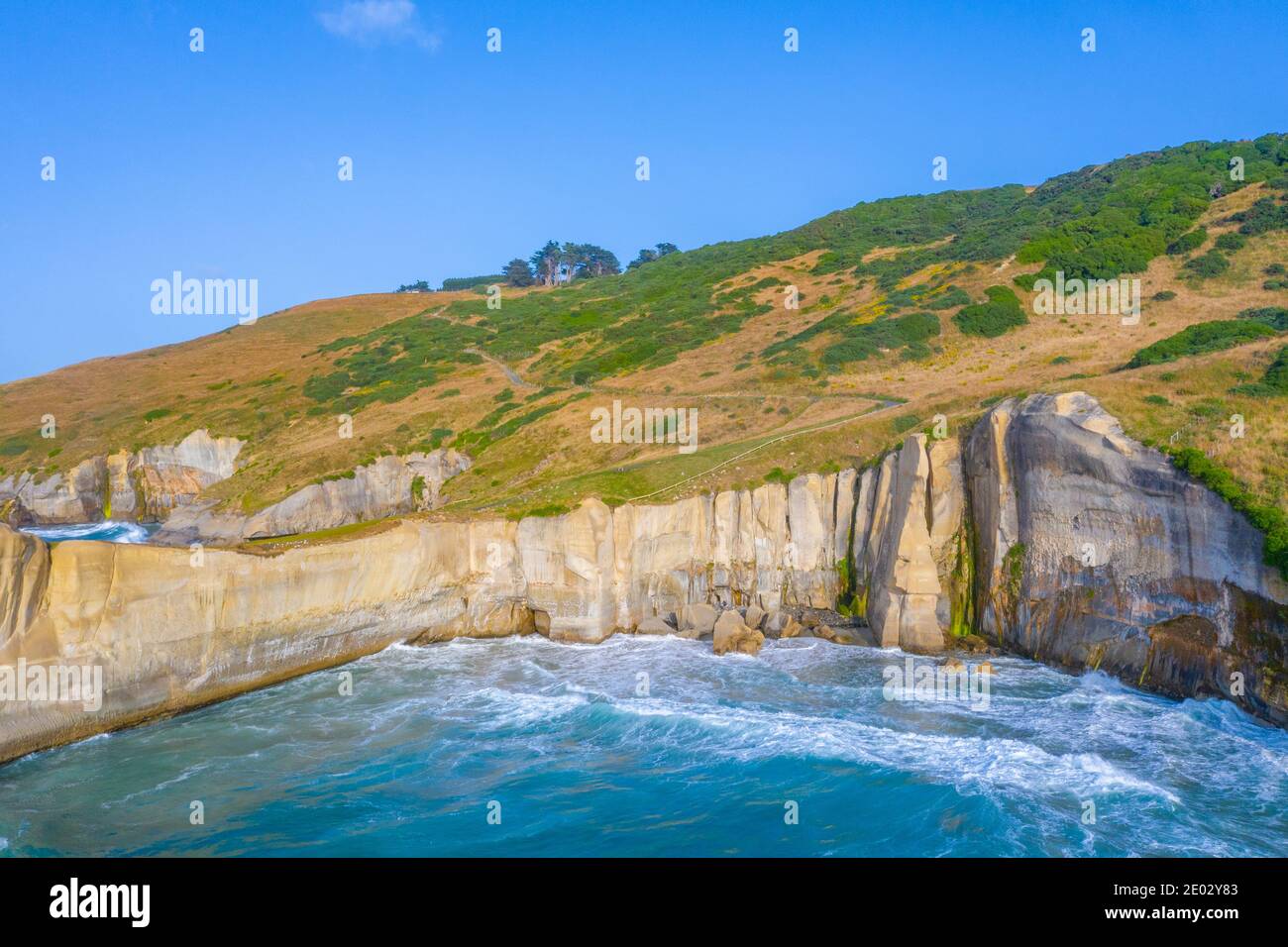 Aerial view of Tunnel beach near Dunedin, New Zealand Stock Photo - Alamy