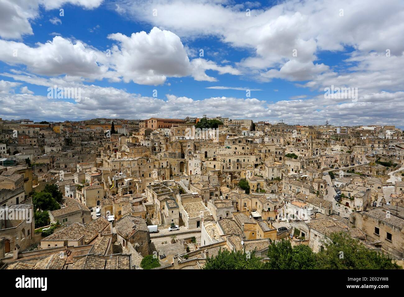 Old italian city Matera landscape with cloudy sky Stock Photo - Alamy