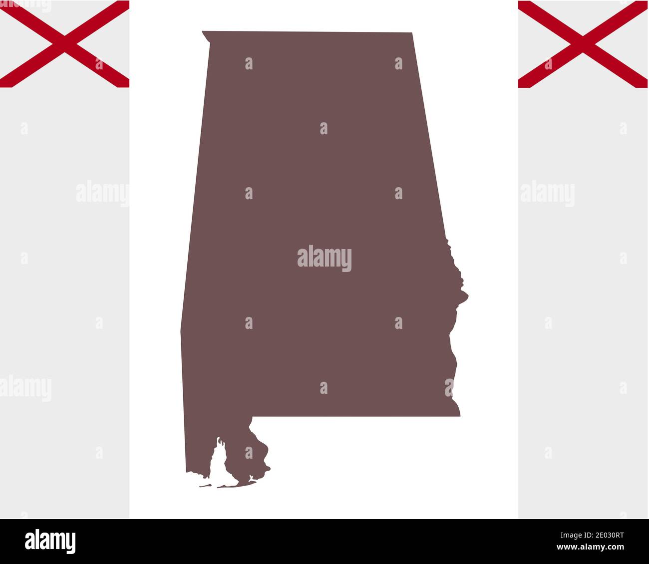 Map of Alabama on background with flag Stock Photo - Alamy